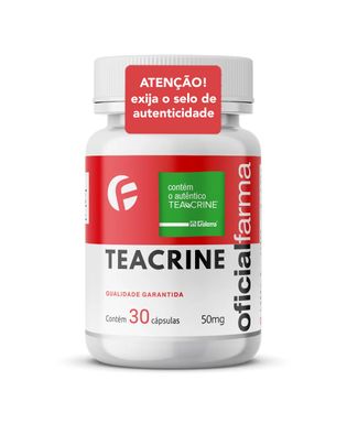 Teacrine 50Mg 30 Cápsulas Com Selo de Autenticidade - oficialfarma